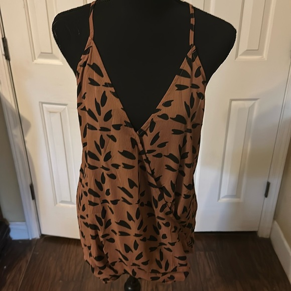 Tops | Adjustable Strap Print Polyester Top Faux Wrap | Poshmark